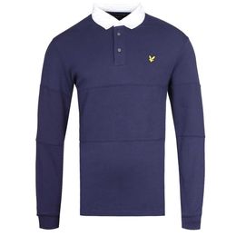 Lyle & Scott Lyle & Scott Langarm-Rugby-Poloshirt in Marineblau