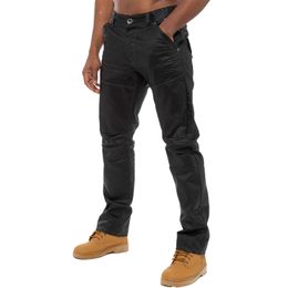 Enzo Herren Denim Jeans Straight Leg - Schwarz beschichtet