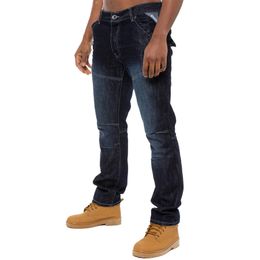 Enzo Herren Denim Jeans Straight Leg - Dunkelblau