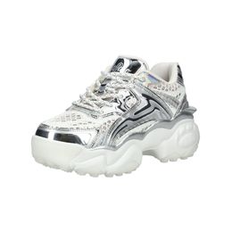 Sneaker Buffalo "Buffalo Sneaker Lederimitat/Mesh", Damen, Gr. 38, silber, Lederimitat, Textil, Schuhe Sneaker