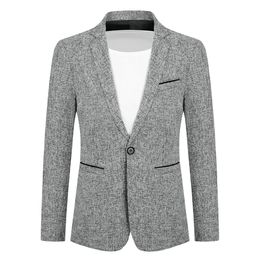 Allthemen Einreihige Anzugjacke mit Revers f&uuml;r Herren in Grau