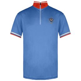 Rossignol Kurzarm 3/4 Rei&szlig;verschluss Up Blue/Orange Herren Virage Polo Shirt Rldmy10 793