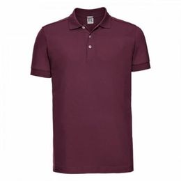 Russel Athletic Russell Herren Stretch Kurzarm-Poloshirt (Burgund)