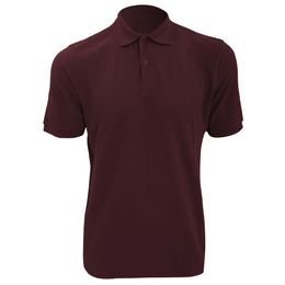Russel Athletic Russell Mens Ripple Kragen & Manschette Kurzarm-Poloshirt (Burgund)