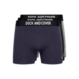 Duck and Cover - "Bronteen" Boxershorts f&uuml;r Herren(3er-Pack) (Marineblau/Schwarz/Grau meliert)