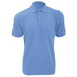 Russel Athletic Russell Mens Ripple Kragen & Manschette Kurzarm-Poloshirt (Himmelblau)
