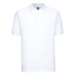 Russel Athletic Russell Mens Ripple Kragen & Manschette Kurzarm-Poloshirt (Wei&szlig;)