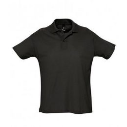 SOLS Herren Sommer II Pique Kurzarm-Poloshirt (Schwarz)