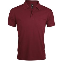 SOLS Mens Prime Pique Plain Kurzarm-Poloshirt (Burgund)