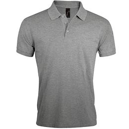 SOLS Mens Prime Pique Plain Kurzarm-Poloshirt (Grau meliert)