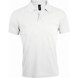 SOLS Mens Prime Pique Plain Kurzarm-Poloshirt (Wei&szlig;)