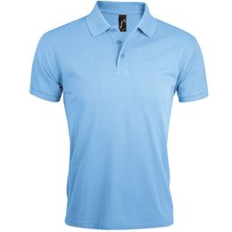 SOLS Mens Prime Pique Plain Short Sleeve Polo Shirt (Himmelblau)