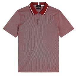 Ted Baker Arts Mini Jacquard Stitch Mens Dunkelrotes Polo -Hemd