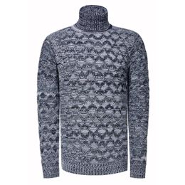 Rusty Neal Kontrast Grobstrick Rollkragen-Pullover