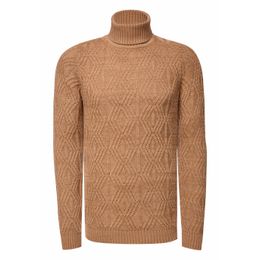 Rusty Neal Melierter Grobstrick Rollkragen-Pullover