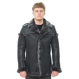 Herren-Jacke aus Merino-Schaffell-Wildleder mit Bindeg&uuml;rtel &ndash; Granada
