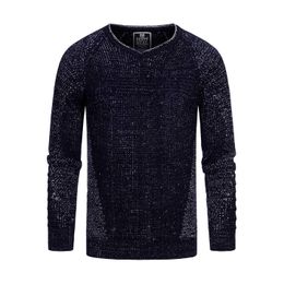 Rusty Neal Grobstrick Slim Fit V-Neck-Pullover
