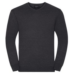 Russel Athletic Russell Collection Herren V-Ausschnitt gestrickt Pullover Sweatshirt (Charcoal Marl)