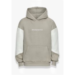 Kapuzensweatshirt DROPSIZE "Dropsize Herren Dropsize Heavy Oversize Split Colour V2 Hoodie", Herren, Gr. S, stone, 70% Baumwolle, 30% Polyester, Sweatshirts