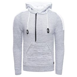 Rusty Neal 1/2 Zip Grobstrick Kontrast Kapuzen-Pullover
