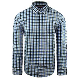 Eden Park Paris regul&auml;rer karierte Herren Blue Oxford Hemd