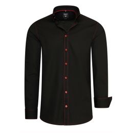 Rusty Neal Langarm Slim Fit Hemd mit Kontrast-Naht