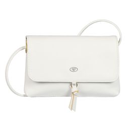 Umh&auml;ngetasche Tom Tailor "Luna", Damen, Gr. B/H/T: 21cm x 13cm x 5cm, wei&szlig;, Polyurethan, Polyurethan (PU), clean, gepflegt, unifarben, Taschen Umh&auml;ngetasche, mit hochgl&auml;nzendem Logo und kleinem dekorativen Knoten