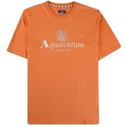 Aquascutum Active - Oranges T-Shirt mit gro&szlig;em Logo