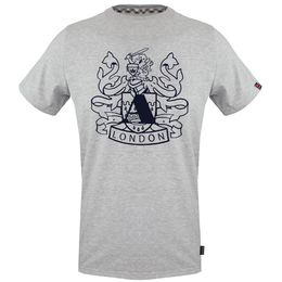 Aquascutum Large Shield Aldis Logo Graues T-Shirt