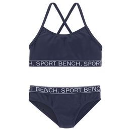 Bustier-Bikini Bench. "Yva Kids", M&auml;dchen, Gr. 122/128, N-Gr, blau (marine), Recycling-Polyamid, unifarben, Bikini-Sets, in sportlichem Design und Farben