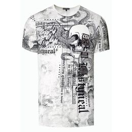Rusty Neal Biker T-Shirt Verwaschen mit All Over Prints