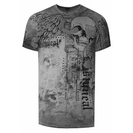 Rusty Neal Biker T-Shirt Verwaschen mit All Over Prints