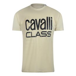 Cavalli Class - T-shirt In Beige Und Sand Mit Auff&auml;lligem Logo