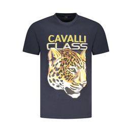 Cavalli Class Blu Baumwoll Herren T-Shirt