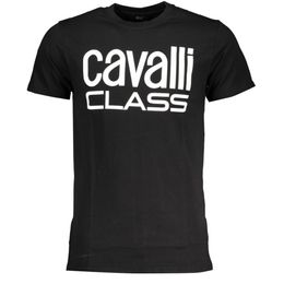 Cavalli Class Bold Wei&szlig;es Logo Schwarzes T-Shirt