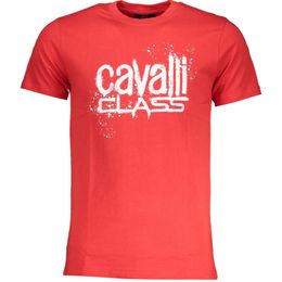 Cavalli Class Farbkleks-Logo Rotes T-Shirt