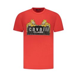 Cavalli Class Rosso Baumwoll Herren T-Shirt