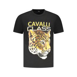 Cavalli Class Schwarzes Baumwoll T-Shirt f&uuml;r Herren