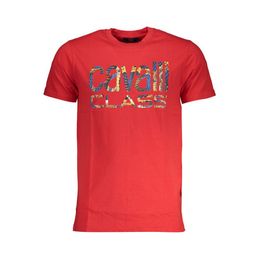 Cavalli Class Rotes Baumwoll-T-Shirt f&uuml;r M&auml;nner