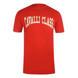 Cavalli Class Varsity Logo Rotes T-shirt