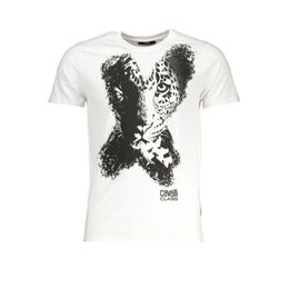 Cavalli Class Wei&szlig;es Baumwoll-T-Shirt f&uuml;r Herren