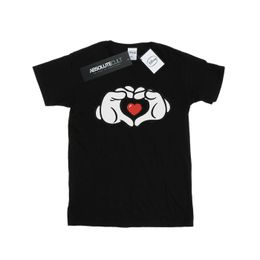 Disney - "Mickey Mouse Heart Hands" T-Shirt f&uuml;r Herren (Schwarz)