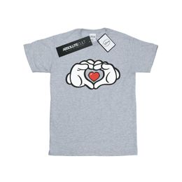 Disney - "Mickey Mouse Heart Hands" T-Shirt f&uuml;r Herren (Grau)
