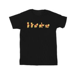 Disney - "Winnie The Pooh Stretching" T-Shirt f&uuml;r Herren (Schwarz)