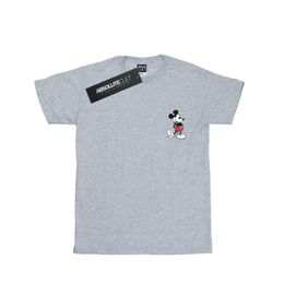 Disney Herren Mickey Mouse Kickin Retro Chest T-Shirt (Sport grau)