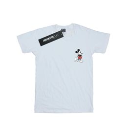 Disney Herren Mickey Mouse Kickin Retro Chest T-Shirt (Wei&szlig;)