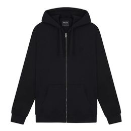 Lyle & Scott Lyle & Scott Tonal Eagle Jet Black Kapuzenpullover Mit Durchgehendem Rei&szlig;verschluss