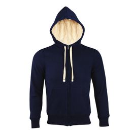 SOLS Sherpa Unisex Sweatshirt mit Kapuze und Rei&szlig;verschluss (French Navy)