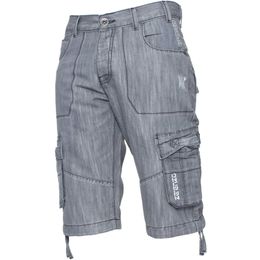 Enzo Herren Cargo Combat Denim Shorts