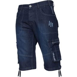 Enzo Herren Cargo Combat Denim Shorts